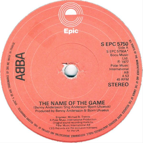 ・アーティスト ABBA ・タイトル The Name Of The Game ・レーベル・型番 Epic SEPC5750 ・フォーマット 7インチレコード ・コンディション(盤) 良い (VG+) ・コンディション(ジャケット) プレイ...