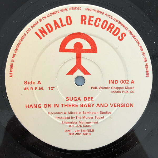 ・アーティスト Suga Dee ・タイトル Hang On In There Baby ・レーベル・型番 Indalo Records IND002 ・フォーマット 7インチレコード ・コンディション(盤) 良い (VG+) ・コンディシ...