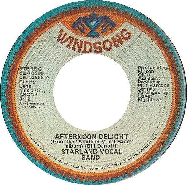 ・アーティスト Starland Vocal Band ・タイトル Afternoon Delight ・レーベル・型番 Windsong Records CB10588 ・フォーマット 7インチレコード ・コンディション(盤) 良い (V...