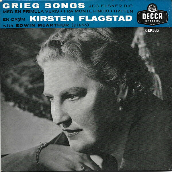 ・アーティスト Kirsten Flagstad, Edwin McArthur ・タイトル Grieg Songs ・レーベル・型番 Decca CEP563 ・フォーマット 7インチレコード ・コンディション(盤) 良い (VG+) ・...