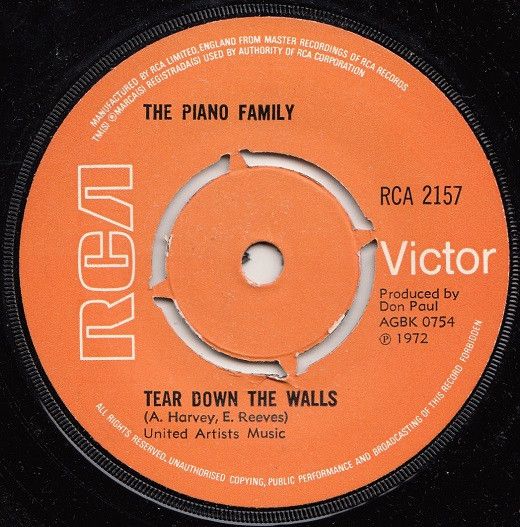 ・アーティスト Piano Family ・タイトル Tear Down The Walls ・レーベル・型番 RCA Victor RCA2157 ・フォーマット 7インチレコード ・コンディション(盤) 非常に良い(EX) ・コンディシ...