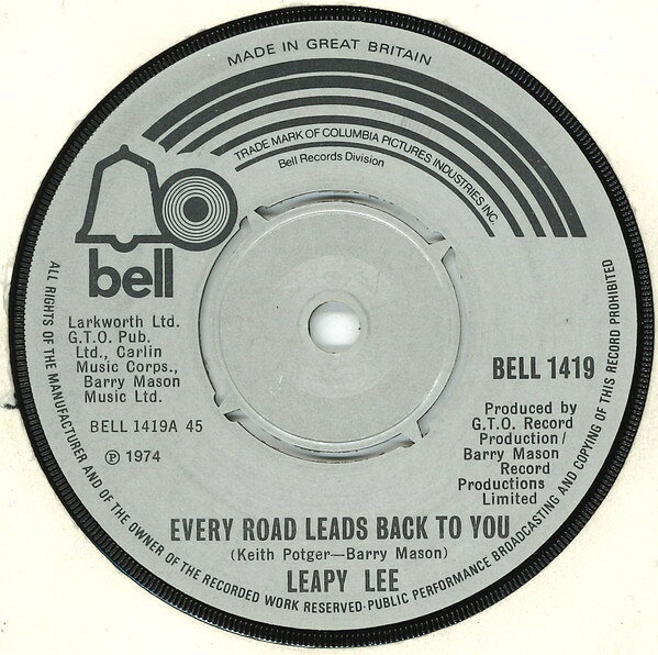 ・アーティスト Leapy Lee ・タイトル Every Road Leads Back To You ・レーベル・型番 Bell Records BELL1419 ・フォーマット 7インチレコード ・コンディション(盤) 良い (VG+...