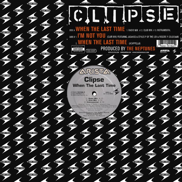 ・アーティスト Clipse ・タイトル When The Last Time ・レーベル・型番 Arista, Star Trak Entertainment 07822151541 ・フォーマット 12インチレコード ・コンディション(...