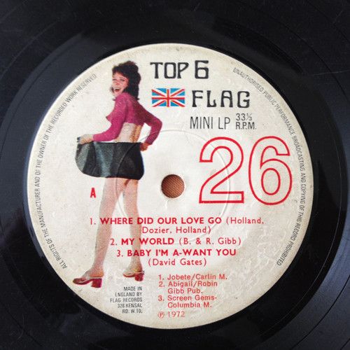 ・アーティスト Unknown Artist ・タイトル Top 6 Mini Flag ・レーベル・型番 Flag Records 26 ・フォーマット 7インチレコード ・コンディション(盤) 良い (VG+) ・コンディション(ジャケ...