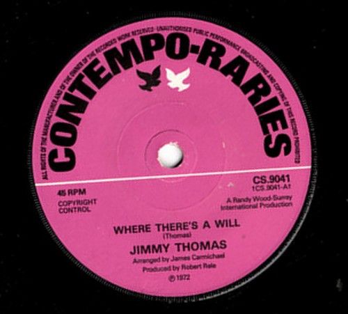 ・アーティスト Jimmy Thomas ・タイトル Where There's A Will ・レーベル・型番 Contempo-Raries CS9041 ・フォーマット 7インチレコード ・コンディション(盤) 良い (VG+) ・コ...