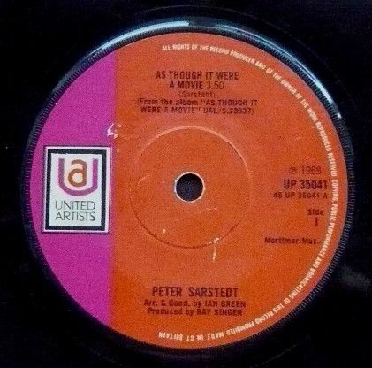 ・アーティスト Peter Sarstedt ・タイトル As Though It Were A Movie ・レーベル・型番 United Artists Records UP35041 ・フォーマット 7インチレコード ・コンディション...