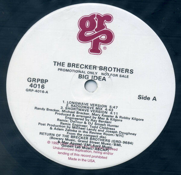 ・アーティスト Brecker Brothers ・タイトル Big Idea ・レーベル・型番 GRP GRP8P4016PROMO ・フォーマット 12インチレコード ・コンディション(盤) 非常に良い(EX) ・コンディション(ジャケ...