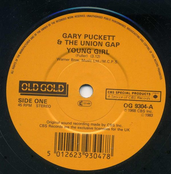 ・アーティスト Gary Puckett & The Union Gap ・タイトル Young Girl / Lady Willpower ・レーベル・型番 Old Gold (2) OG9304 ・フォーマット 7インチレコード ・コン...