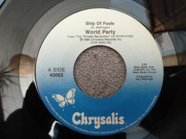 ・アーティスト World Party ・タイトル Ship Of Fools ・レーベル・型番 Chrysalis CHS43052 ・フォーマット 7インチレコード ・コンディション(盤) 良い (VG+) ・コンディション(ジャケット...