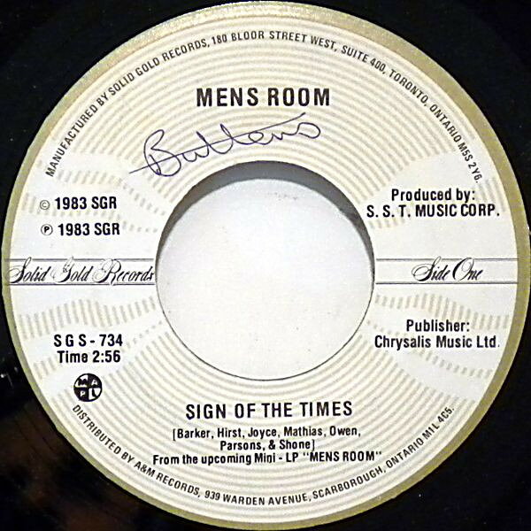 ・アーティスト Mens Room ・タイトル Sign Of The Times ・レーベル・型番 Solid Gold Records SGS734 ・フォーマット 7インチレコード ・コンディション(盤) 良い (VG+) ・コンディ...