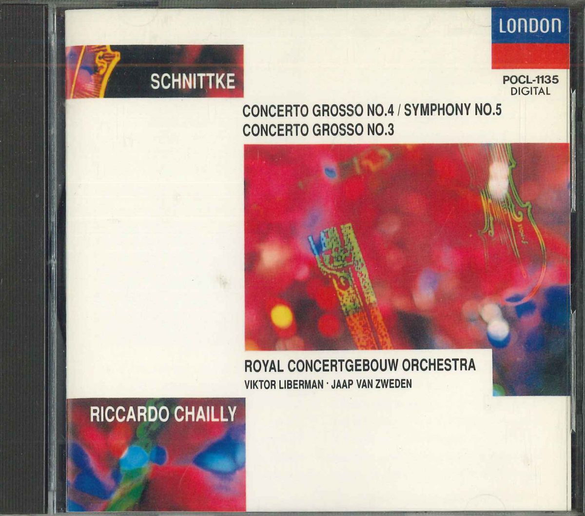 ・アーティスト Chailly ・タイトル Schnittke Concert Grosso No3 & 4 ・レーベル・型番 LONDON POCL1135 ・フォーマット CD ・コンディション(盤) 非常に良い(EX) ・コンディショ...