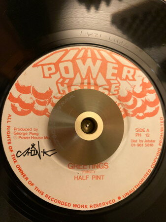 ・アーティスト Half Pint ・タイトル Greetings ・レーベル・型番 Power House PH12 ・フォーマット 7インチレコード ・コンディション(盤) 良い (VG+) ・コンディション(ジャケット) プレインカバ...