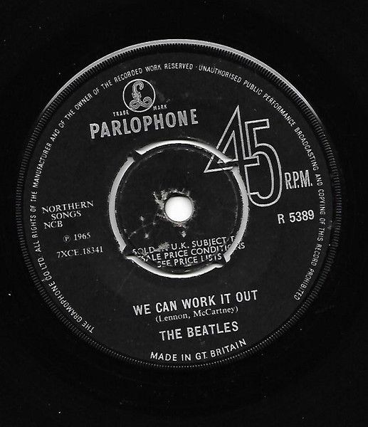 ・アーティスト Beatles ・タイトル We Can Work It Out / Day Tripper ・レーベル・型番 Parlophone R5389 ・フォーマット 7インチレコード ・コンディション(盤) 可 (VG) ・コン...