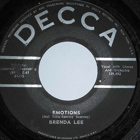 ・アーティスト Brenda Lee ・タイトル Emotions / I'm Learning About Love ・レーベル・型番 Decca 31195 ・フォーマット 7インチレコード ・コンディション(盤) 良い (VG+) ・...