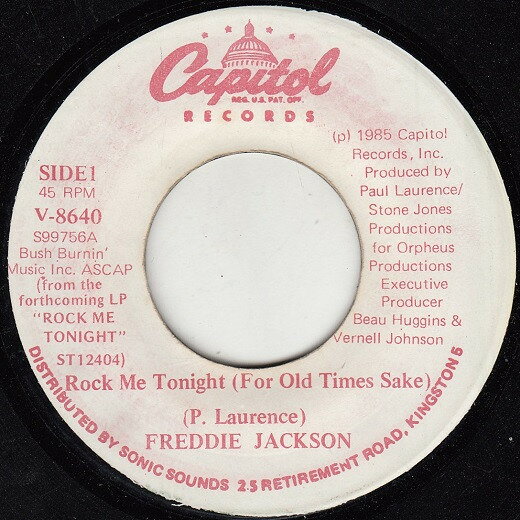 ・アーティスト Freddie Jackson ・タイトル Rock Me Tonight (For Old Times Sake) ・レーベル・型番 Capitol Records V8640 ・フォーマット 7インチレコード ・コンディ...