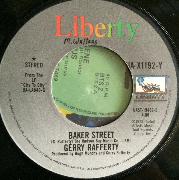 ・アーティスト Gerry Rafferty ・タイトル Baker Street ・レーベル・型番 LIBERTY UAX1192Y ・フォーマット 7インチレコード ・コンディション(盤) 良い (VG+) ・コンディション(ジャケット...
