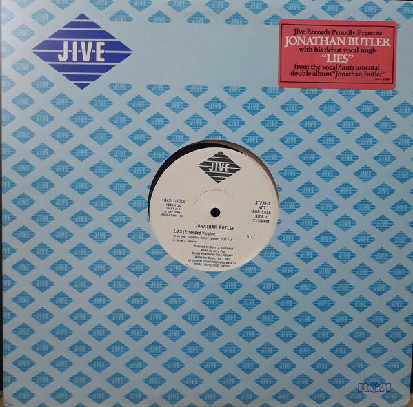 ・アーティスト Jonathan Butler ・タイトル Lies ・レーベル・型番 Jive 10431JDCDPROMO ・フォーマット 12インチレコード ・コンディション(盤) 良い (VG+) ・コンディション(ジャケット) 良...