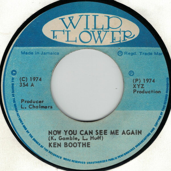 ・アーティスト Ken Boothe ・タイトル Now You Can See Me Again ・レーベル・型番 Wild Flower NONE ・フォーマット 7インチレコード ・コンディション(盤) 良い (VG+) ・コンディシ...