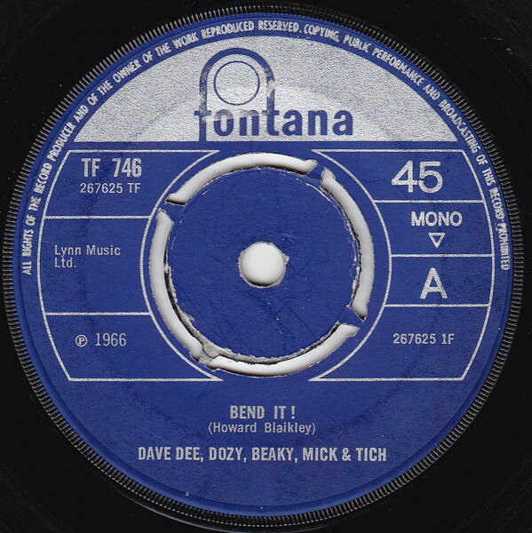 ・アーティスト Dave Dee, Dozy, Beaky, Mick & Tich ・タイトル Bend It ! ・レーベル・型番 FONTANA TF746 ・フォーマット 7インチレコード ・コンディション(盤) 良い (VG+) ...