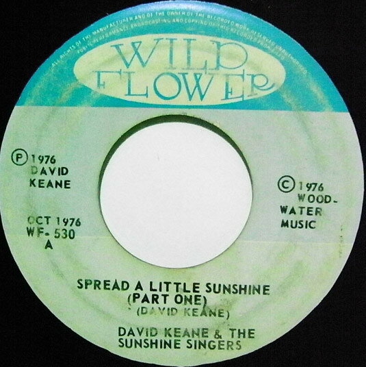 ・アーティスト David Keane & The Sunshine Singers ・タイトル Spread A Little Sunshine ・レーベル・型番 Wild Flower WF530 ・フォーマット 7インチレコード ・コ...
