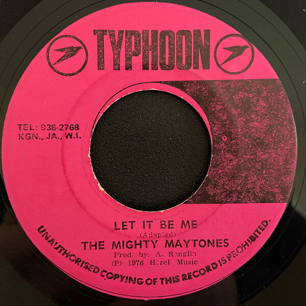 ・アーティスト Maytones / G.G. Allstars ・タイトル Let It Be Me / Let It Be Me (Part Two Dub) ・レーベル・型番 Typhoon NONE ・フォーマット 7インチレコード...