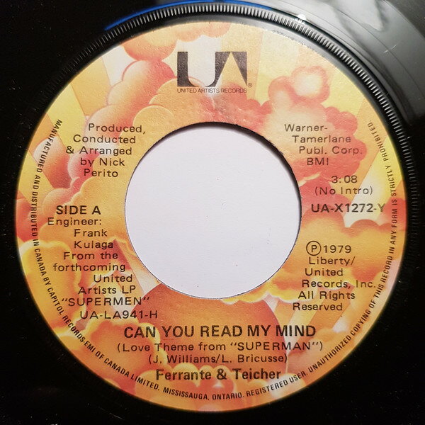 ・アーティスト Ferrante & Teicher ・タイトル Can You Read My Mind (Love Theme From Superman) ・レーベル・型番 United Artists Records UAX1272...