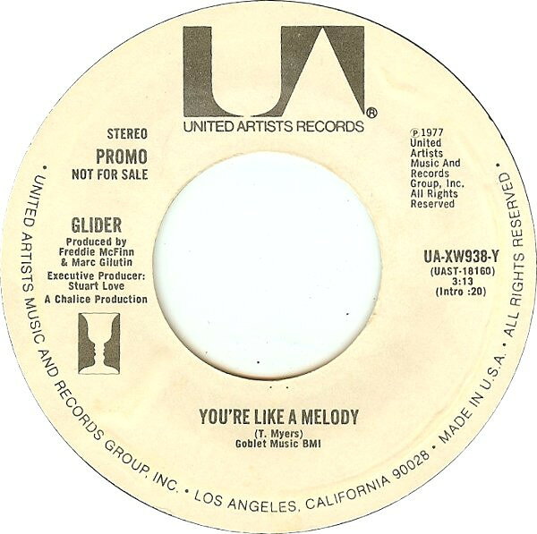 ・アーティスト Glider ・タイトル You're Like A Melody ・レーベル・型番 United Artists Records UAXW938Y ・フォーマット 7インチレコード ・コンディション(盤) 良い (VG+)...