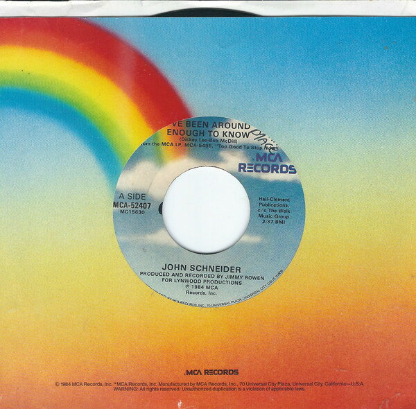 ・アーティスト John Schneider ・タイトル I've Been Around Enough To Know ・レーベル・型番 MCA Records MCA52407 ・フォーマット 7インチレコード ・コンディション(盤) ...