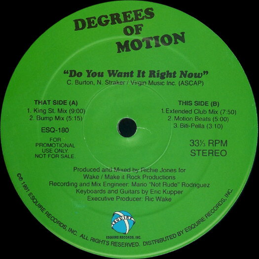 ・アーティスト Degrees Of Motion ・タイトル Do You Want It Right Now ・レーベル・型番 Esquire Records ESQ180 ・フォーマット LPレコード ・コンディション(盤) 良い (...