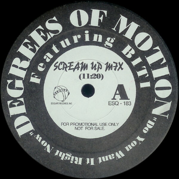 ・アーティスト Degrees Of Motion, Biti Strauchn ・タイトル Do You Want It Right Now (The Scream Up Mix) ・レーベル・型番 Esquire Records ESQ...