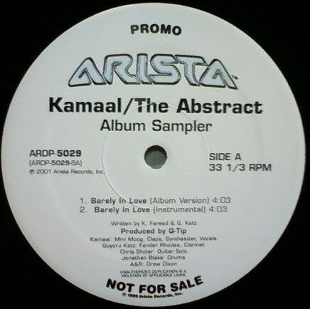 ・アーティスト Kamaal Fareed ・タイトル The Abstract (Album Sampler) ・レーベル・型番 ARISTA ARDP5029 ・フォーマット 12インチレコード ・コンディション(盤) 可 (VG) ・...