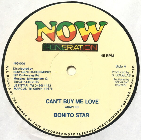 ・アーティスト Bonito Star ・タイトル Can't Buy Me Love ・レーベル・型番 Now Generation NG006 ・フォーマット 12インチレコード ・コンディション(盤) 可 (VG) ・コンディション(...