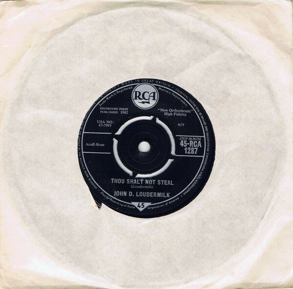 ・アーティスト John D. Loudermilk ・タイトル Thou Shalt Not Steal / Mister Jones ・レーベル・型番 RCA 45RCA1287 ・フォーマット 7インチレコード ・コンディション(盤)...