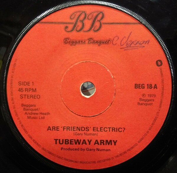 ・アーティスト Tubeway Army ・タイトル Are 'friends' Electric? ・レーベル・型番 BEGGARS BANQUET BEG18 ・フォーマット 7インチレコード ・コンディション(盤) 良い (VG+) ...