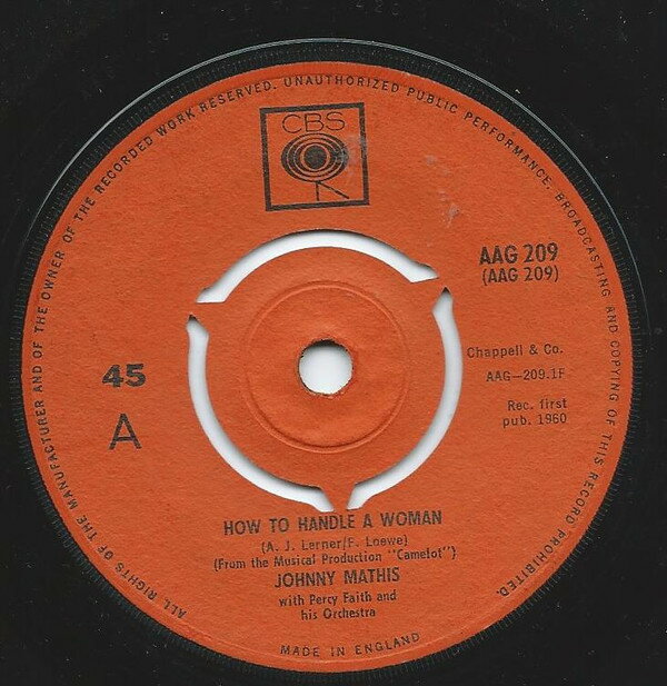 ・アーティスト Johnny Mathis ・タイトル How To Handle A Woman ・レーベル・型番 CBS AAG209 ・フォーマット 7インチレコード ・コンディション(盤) 良い (VG+) ・コンディション(ジャケ...