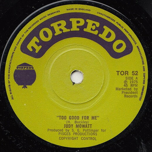 ・アーティスト Judy Mowatt ・タイトル Too Good For Me ・レーベル・型番 Torpedo TOR52 ・フォーマット 7インチレコード ・コンディション(盤) 良い (VG+) ・コンディション(ジャケット) プ...