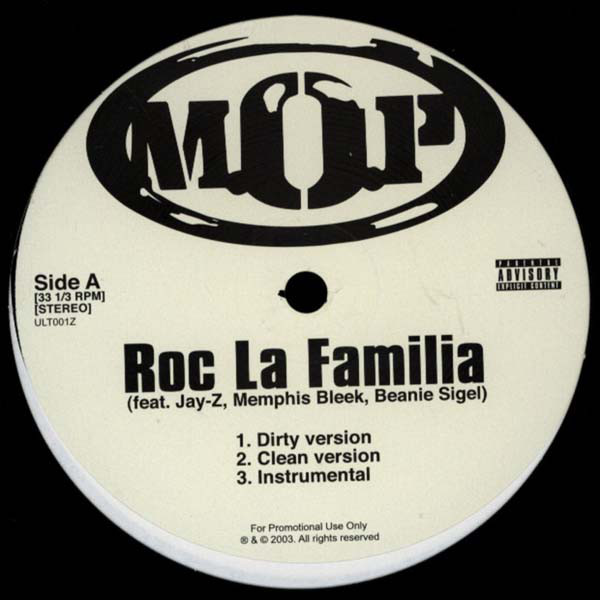 ・アーティスト M.O.P. ・タイトル Roc La Familia ・レーベル・型番 NOT ON LABEL ULT001Z ・フォーマット 12インチレコード ・コンディション(盤) 良い (VG+) ・コンディション(ジャケット)...