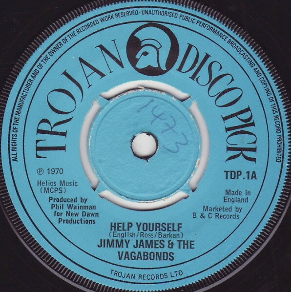 ・アーティスト Jimmy James & The Vagabonds ・タイトル Help Yourself / Why ・レーベル・型番 Trojan Disco Pick TDP1 ・フォーマット 7インチレコード ・コンディション(...