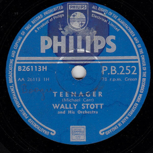 ・アーティスト Wally Stott Orchestra ・タイトル Teenager / Catwalk ・レーベル・型番 PHILIPS PB252 ・フォーマット 78回転SP盤レコード ・コンディション(盤) 良い (VG+) ・...