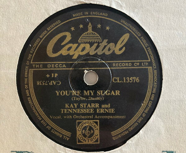 ・アーティスト Kay Starr, Tennessee Ernie ・タイトル Youre My Sugar / Come On-a My House ・レーベル・型番 CAPITOL RECORDS CL13576 ・フォーマット 78...