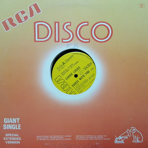 ・アーティスト Carrie Lucas ・タイトル Dance With You / Simpler Days ・レーベル・型番 RCA Victor YD11483 ・フォーマット 12インチレコード ・コンディション(盤) 良い (V...