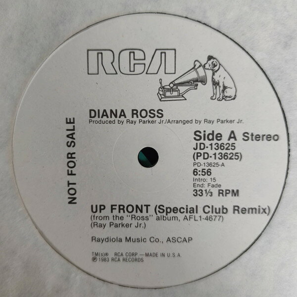 ・アーティスト Diana Ross ・タイトル Up Front ・レーベル・型番 RCA JD13625 ・フォーマット 12インチレコード ・コンディション(盤) 良い (VG+) ・コンディション(ジャケット) プレインカバー（元ジ...