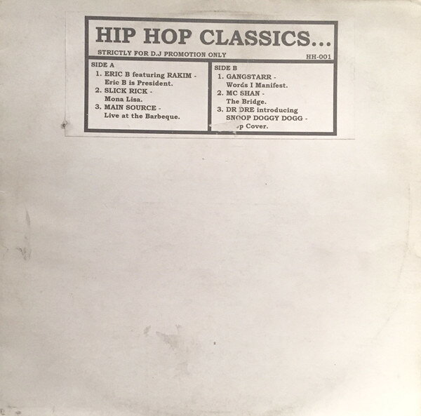 ・アーティスト Various ・タイトル Hip Hop Classics... ・レーベル・型番 Not On Label HH001 ・フォーマット 12インチレコード ・コンディション(盤) 良い (VG+) ・コンディション(ジャ...
