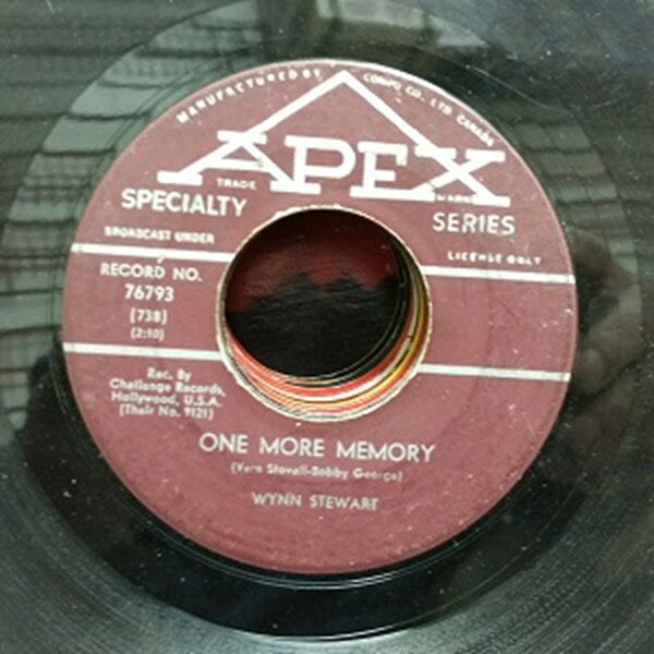 ・アーティスト Wynn Stewart ・タイトル Big, Big Love / One More Memory ・レーベル・型番 Apex 76793 ・フォーマット 7インチレコード ・コンディション(盤) 可 (VG) ・コンディ...