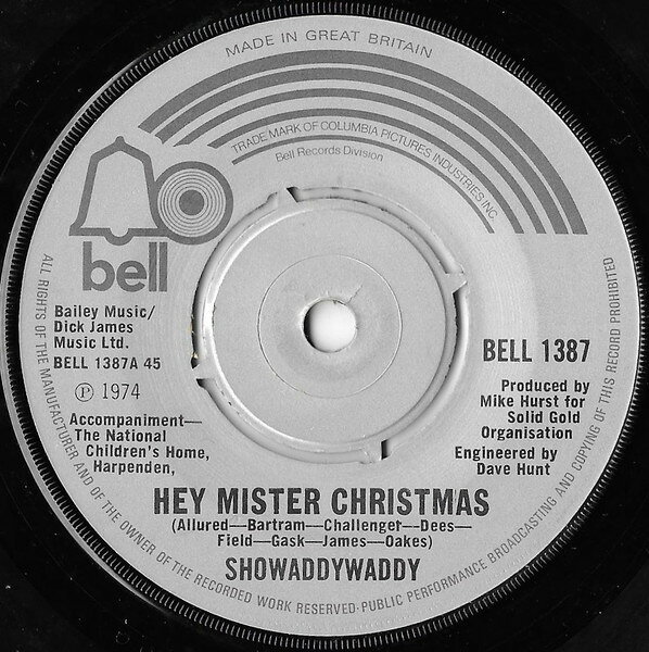 ・アーティスト Showaddywaddy ・タイトル Hey Mister Christmas ・レーベル・型番 Bell Records BELL1387 ・フォーマット 7インチレコード ・コンディション(盤) 良い (VG+) ・コ...