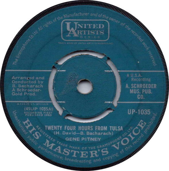・アーティスト Gene Pitney ・タイトル Twenty Four Hours From Tulsa ・レーベル・型番 United Artists Records UP1035 ・フォーマット 7インチレコード ・コンディション(...