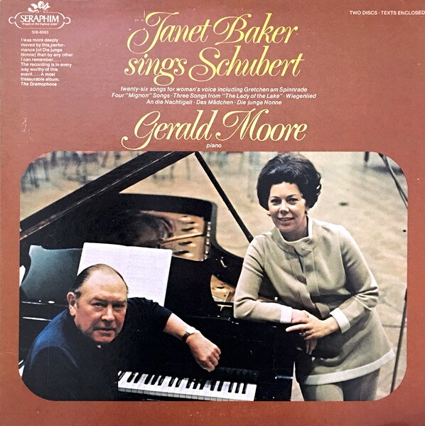 ・アーティスト Janet Baker , Franz Schubert , Gerald Moore ・タイトル Janet Baker Sings Schubert ・レーベル・型番 Seraphim SIB6083 ・フォーマット L...