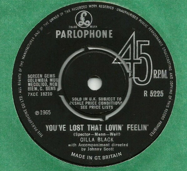 ・アーティスト Cilla Black ・タイトル You've Lost That Lovin' Feelin' ・レーベル・型番 PARLOPHONE R5225 ・フォーマット 7インチレコード ・コンディション(盤) 良い (VG+...