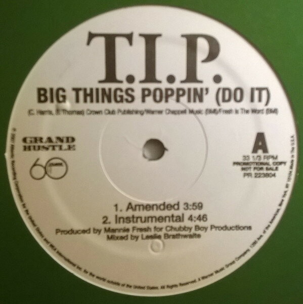 ・アーティスト T.I. ・タイトル Big Things Poppin' (Do It) ・レーベル・型番 Grand Hustle PR223804 ・フォーマット 12インチレコード ・コンディション(盤) 良い (VG+) ・コンデ...