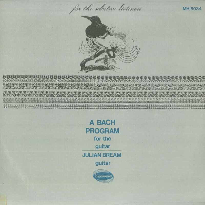 ・アーティスト バッハ シュリアン・ブリーム ・タイトル ギターによるバッハ・プログラム ・レーベル・型番 WESTMINSTE MH5034 ・フォーマット LPレコード ・コンディション(盤) 非常に良い(EX) ・コンディション(ジャ...